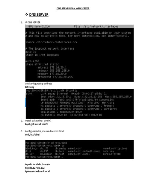 panduan setting dhcp dns server dan web server pdf griya and taman