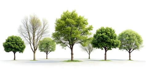 A Collection Of Isolated Trees Stands Sentinel Against A Backdrop Of White Each Isolated Stock
