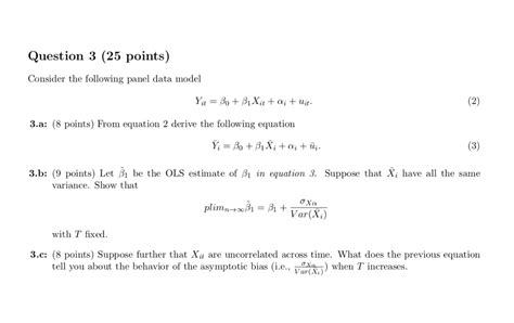 Solved Question Points Consider The Following Panel Chegg