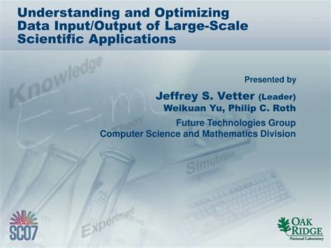 ppt understanding and optimizing data input output of large scale scientific applications
