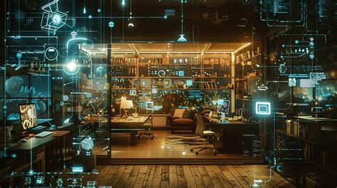 Premium Photo A Room With A Bar And A Large Digital Clock On The Wall