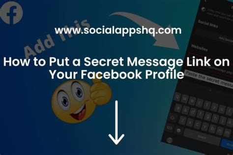 how to put a secret message link on your facebook profile