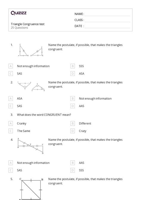 50 Congruency In Isosceles And Equilateral Triangles Worksheets For