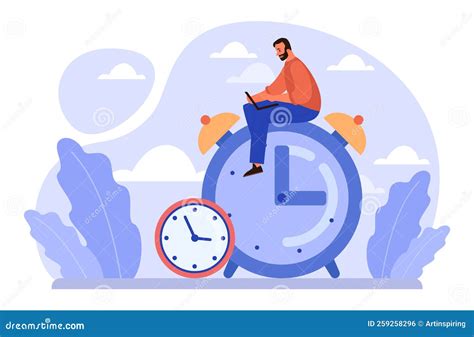 Time Management Concept Business People Work Day Planning Stock Vector Illustration Of