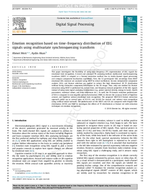 Pdf Emotion Recognition Based On Time Frequency Distribution Of Eeg Signals Using Multivariate