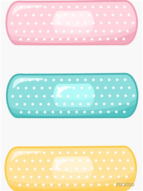 Pastel Plasters Pattern Sticker For Sale By Xooxoo Redbubble