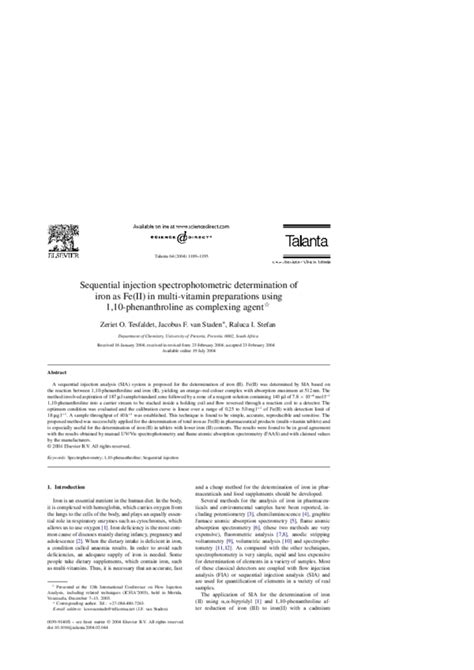 Pdf Sequential Injection Spectrophotometric Determination Of Ritodrine Hydrochloride Using 4