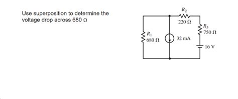 solved use superposition to determine the voltage drop