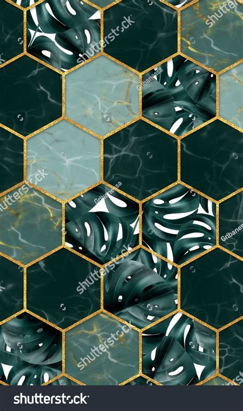 Marble Hexagon Seamless Texture With Gold Seamless Textures Hexagon Gold Texture