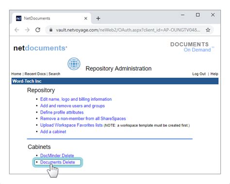 NetDocuments Setup DocMinder Knowledgebase