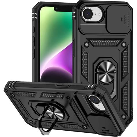 Komi For Iphone 16e Case 2025 With Stand Ring Holder And Slide Camera