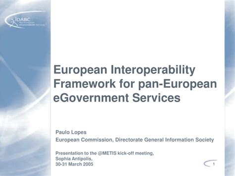 Ppt European Interoperability Framework For Pan European Egovernment