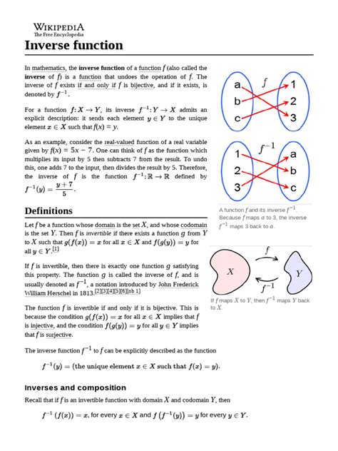 Inverse Function | PDF | Function (Mathematics) | Algebra