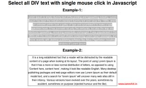 Select All DIV Text With Single Mouse Click In Javascript