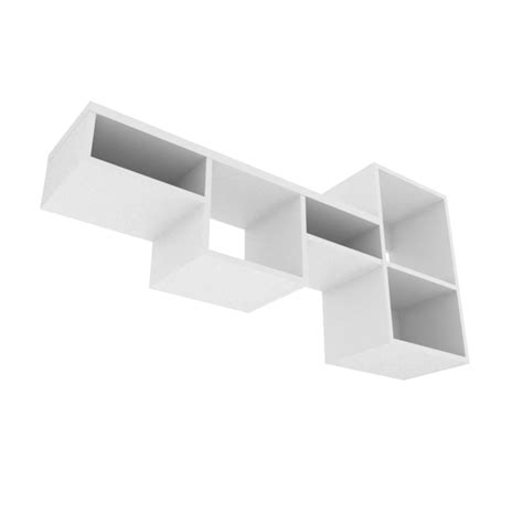 47 Inch White Wall Mounted Cubby Shelf Modern Floating Storage Foter