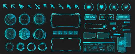 Futuristic Collection Hud Ui Ux Interface Vector Image