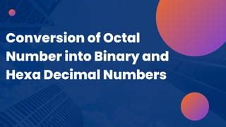 Octal To Binary PDF Computing Technology Computing