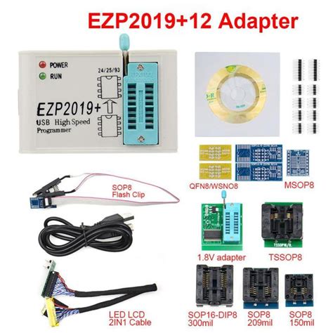 【happy One】upmely Ezp2019 Usb Spi Programmer 24 25 93 Eeprom Flash Bios Chip With 12 Adapter