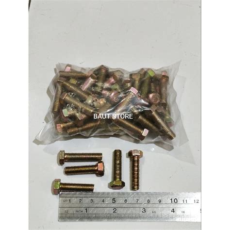 Jual Baut Kuning Baut 128mm X 3cm Kunci 12 Harga Per 50pcs Shopee