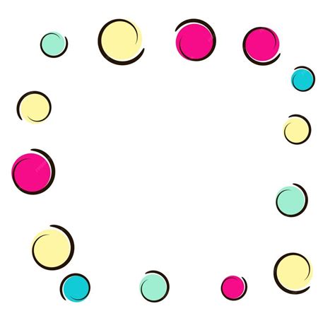 만화 팝 아트 색종이와 폴카 도트 프레임 프리미엄 벡터