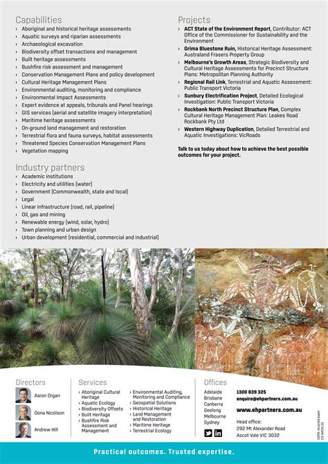 Ecology And Heritage Partners Company Capability Statement Pdf