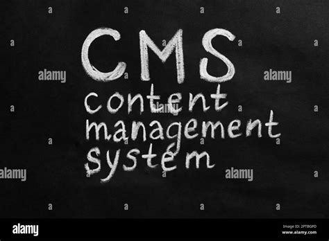 Abbreviation Cms Content Management System On Black Background Stock