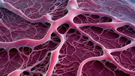 Microscopic Visualization Of Cells Showcasing Biological Structure And Connections Premium Ai