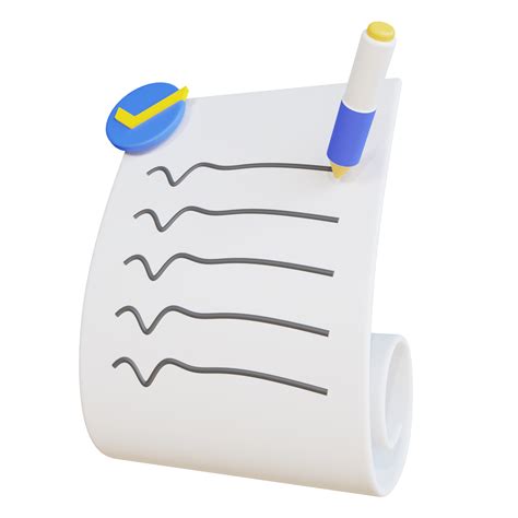 D Rendering Check List Icon Object PNG