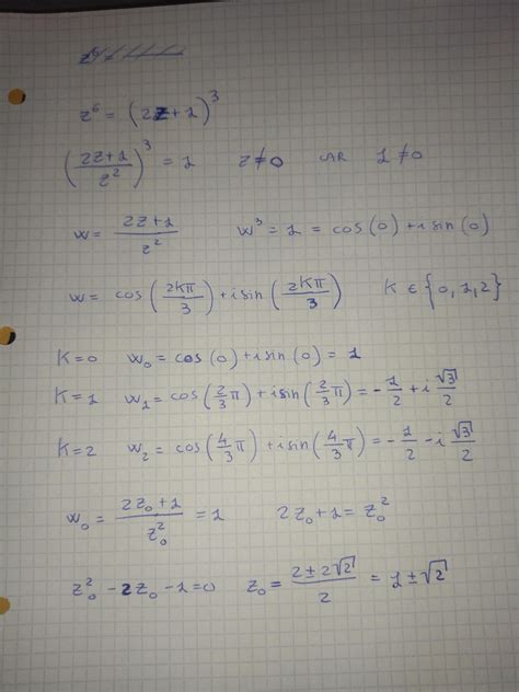 Hi Complex Equation Here I Found The First Two Solutions But How Do I Find The Other Four