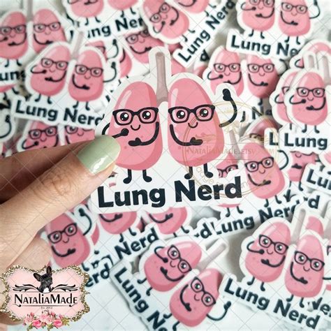 Lung Nerd Waterproof Vinyl Sticker Respiratory Therapist Sticker Decal
