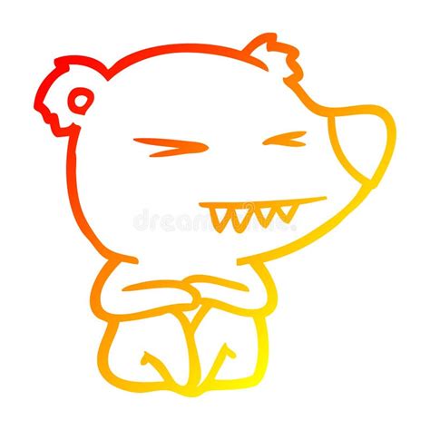 一幅富有创意的暖坡线画愤怒的北极熊卡通坐着 向量例证 插画 包括有 线路 光谱 字符 牙齿 咆哮 151539714