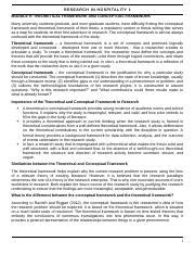 Theoretical Framework And Conceptual Framework Docx R E S E A R C H I N H O S P I TA L I T Y