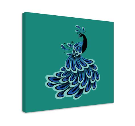 Magnificent Peacock Bird Canvas Wall Art Tenstickers
