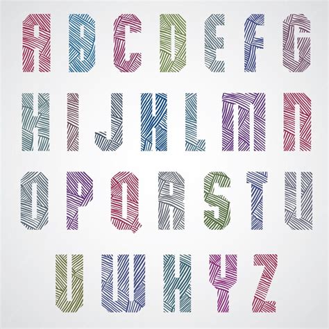 Premium Vector Geometric Shape Bold Poster Color Letters Font With