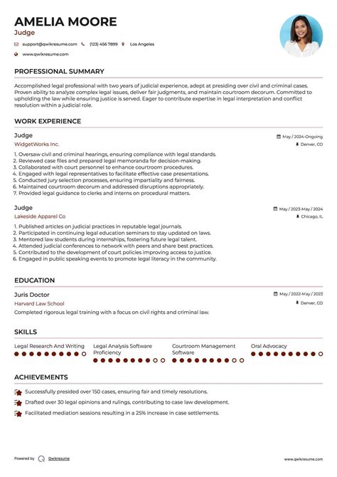10 Judge Resume Samples And Templates For 2026