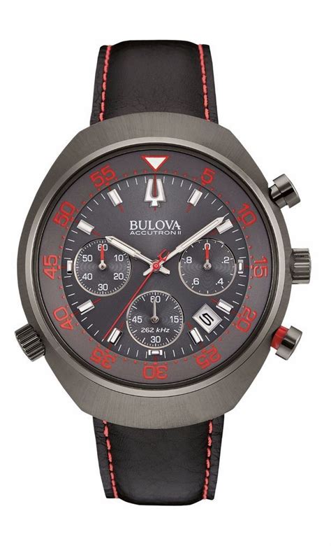 Bulova Accutron Ii Mens 98b252 Uhf Lobster Chronograph Red Accents