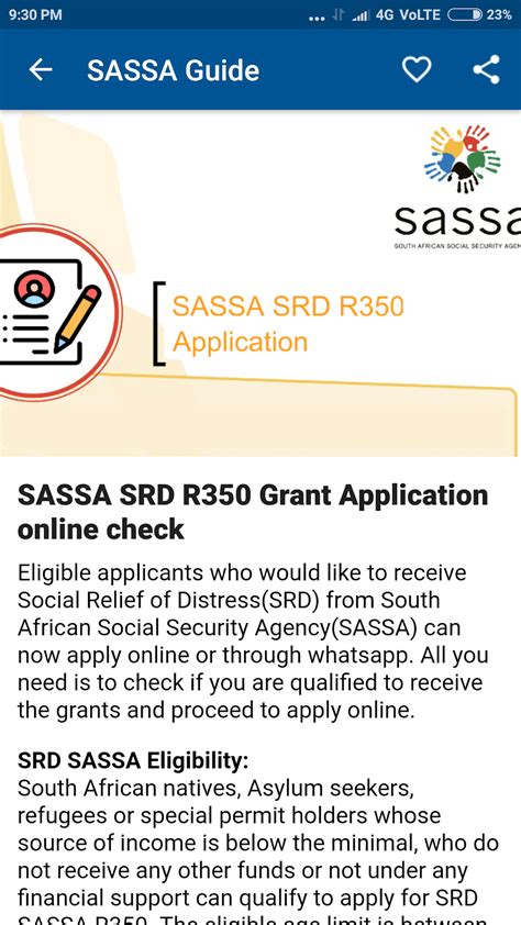 Sassa Srd R350 Guide For Android Download