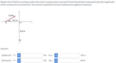 Solved Replace The 12 Kn Force Acting At Point A By A