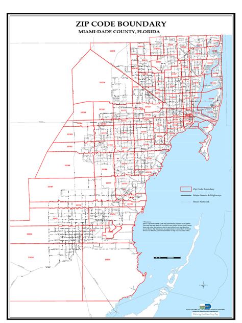 Miami Fl Zip Code Map Greater Miami Metro Area Laminated Wall Map