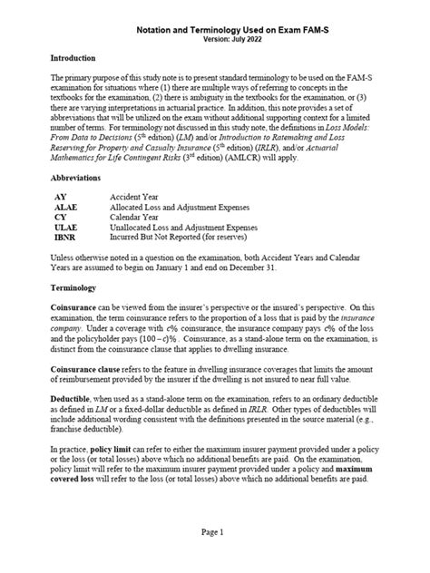 Fam S Notation Note Pdf Deductible Insurance