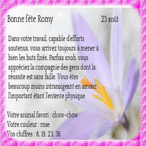 Signification Du Prenom Romy