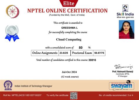Nptel Cloudcomputing Achievement Learningneverstops Silvermedal Continuouslearning