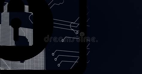 Composition Of Online Security Padlock Icon Over Computer Circuit Board Stock Illustration