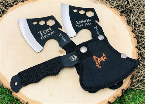 Cool Engraved Hatchet Axe Head With Nylon Sheath Unique Etsy