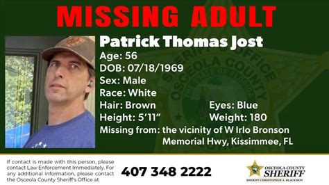 Patrick Thomas Jost Missing Adult