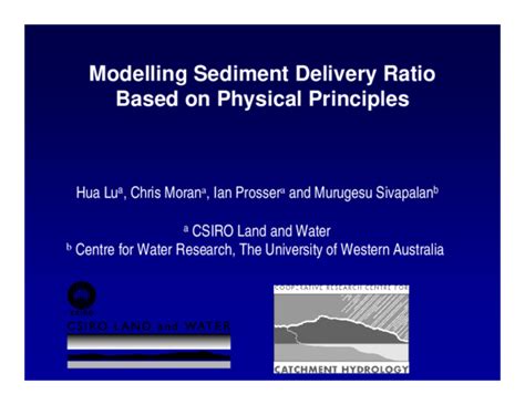 Pdf Modelling Sediment Delivery Ratio Based On Physical Principles