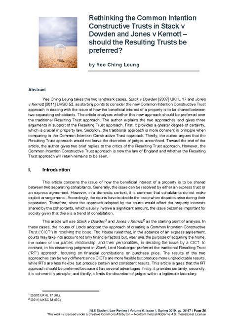 Rethinking The Common Intention Constructive Trust 26 37 Page 26 This Work Is Licensed