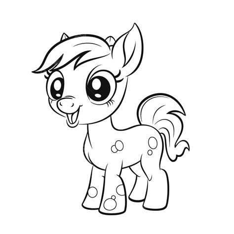 かわいい小さなポニーの子供のためのぬりえページ概要スケッチ描画 ベクターイラスト画像とpngフリー素材透過の無料ダウンロード Pngtree