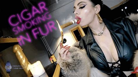 Cigar Smoking In Fur And Leather Leggings Anouschka Femme Fatale