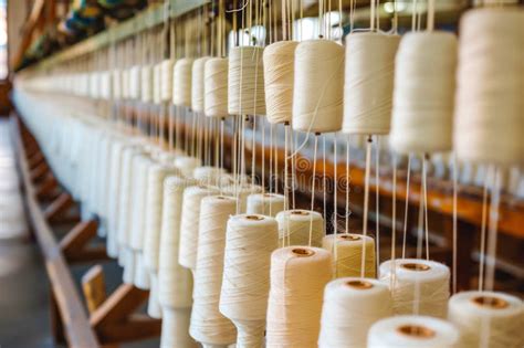 Traditional Textile Manufacture Weaving Thread For The Textile Industry Stock Illustration